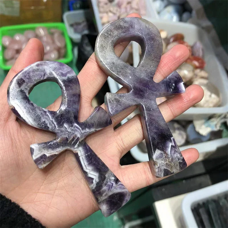 Home Décor Rocks & Geodes Key of life Crystal Carved Ankh Home & Living ...