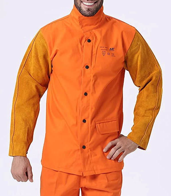 Fire-Proof-Leather-Welding-Jacket-11OZ-Flame-Retardant-Cotton-Coverall ...