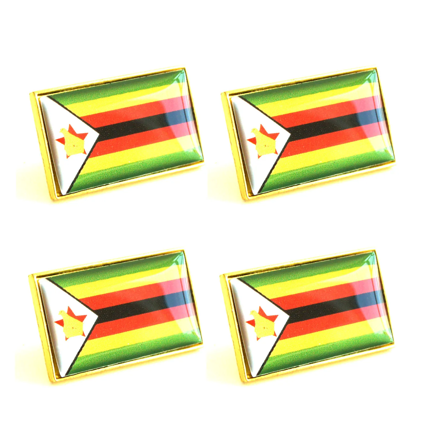 Wholesale 5pcs Zimbabwe Rectangle National Flag Pin Badge Country Lapei ...