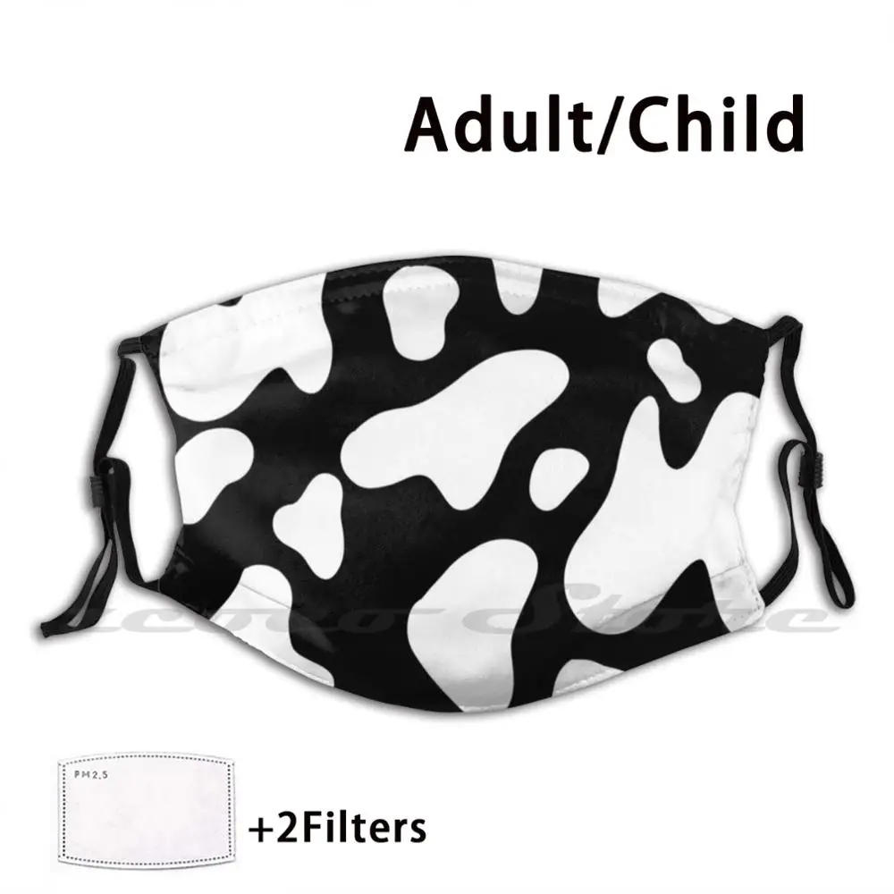 Inverted-Cow-Print-Custom-Pattern-Washable-Filter-Pm2-5-Adult-Kids-Mask ...