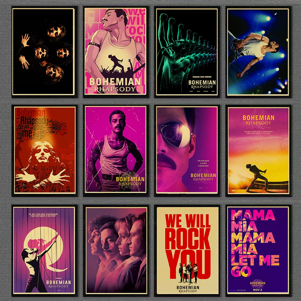 Bohemian Rhapsody Queen Freddie Mercury Musical 2018 Vintage Poster ...