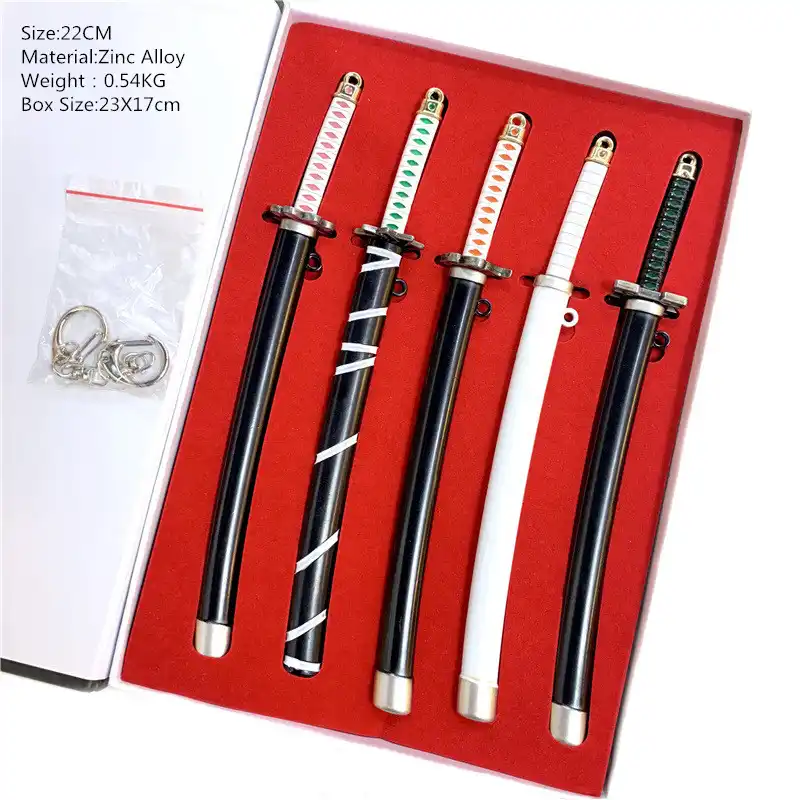 1 Sets Anime Demon Slayer Sword Keychain Katana Ghost Blade 17cm Metal ...