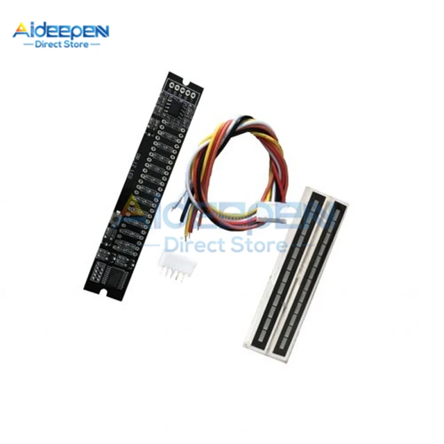 DC 12V Mini Dual 12-bit LED Music Level Indicator Adjustable Light ...