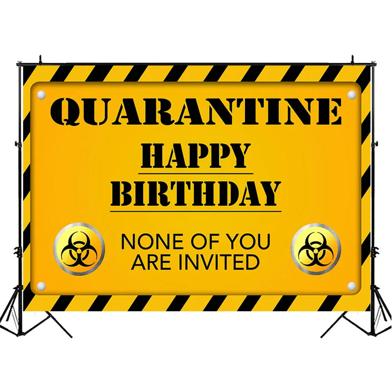 Quarantine Biohazard baby shower backdrop Quarantine party backdrop ...