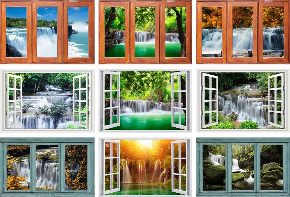 Window View Sticker Landscape Wall Sticker Removable Wallpaper kitchen ...