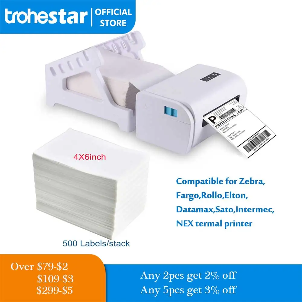 Thermal Shipping Labels Rolls 4‘’ X 6‘’ For Direct Thermal Printers ...