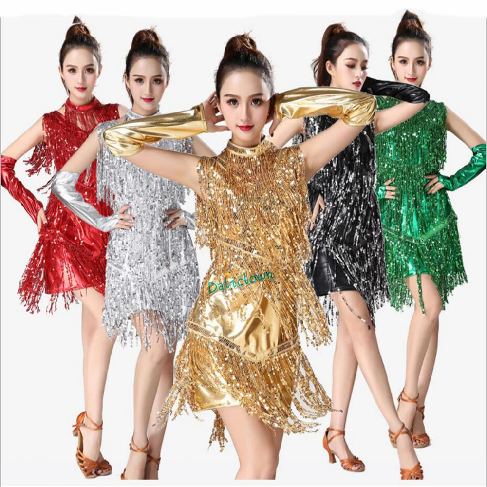 Vestido-de-baile-latino-para-mujer-ropa-de-fiesta-y-Rave-con-flecos-met ...