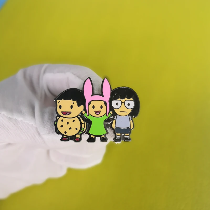 Belcher Siblings Badge Tina Lois and Gene Pin Nostalgic Kids Cartoon TV ...