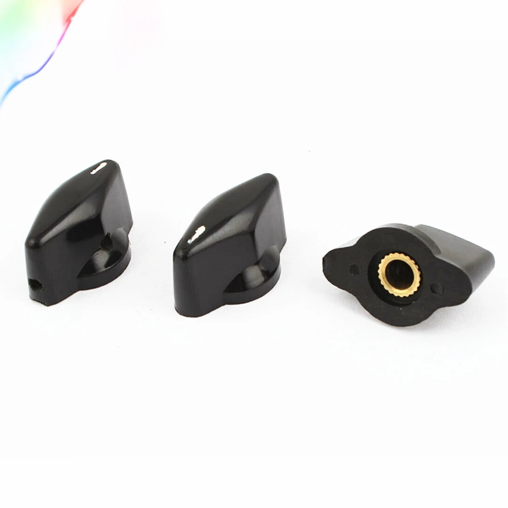 3pcs X Black Plastic Rotary Switch Knobs Cpas 6mm Dia Shaft Hole ...