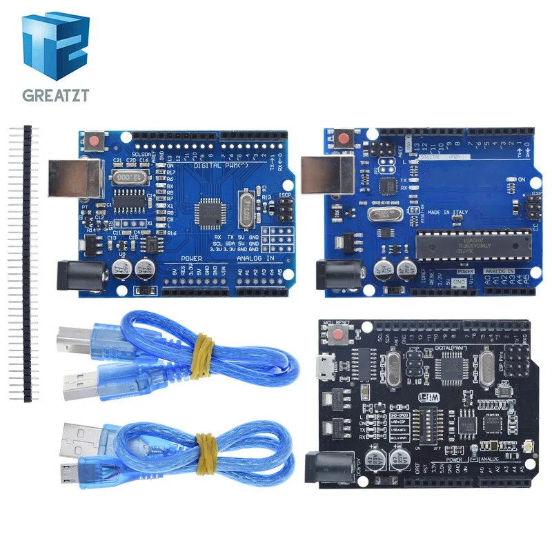 1Set UNO R3 Official Box ATMEGA16U2 / UNO+WiFi R3 ATMEGA328P Chip CH340G For Arduino UNO R3 ...