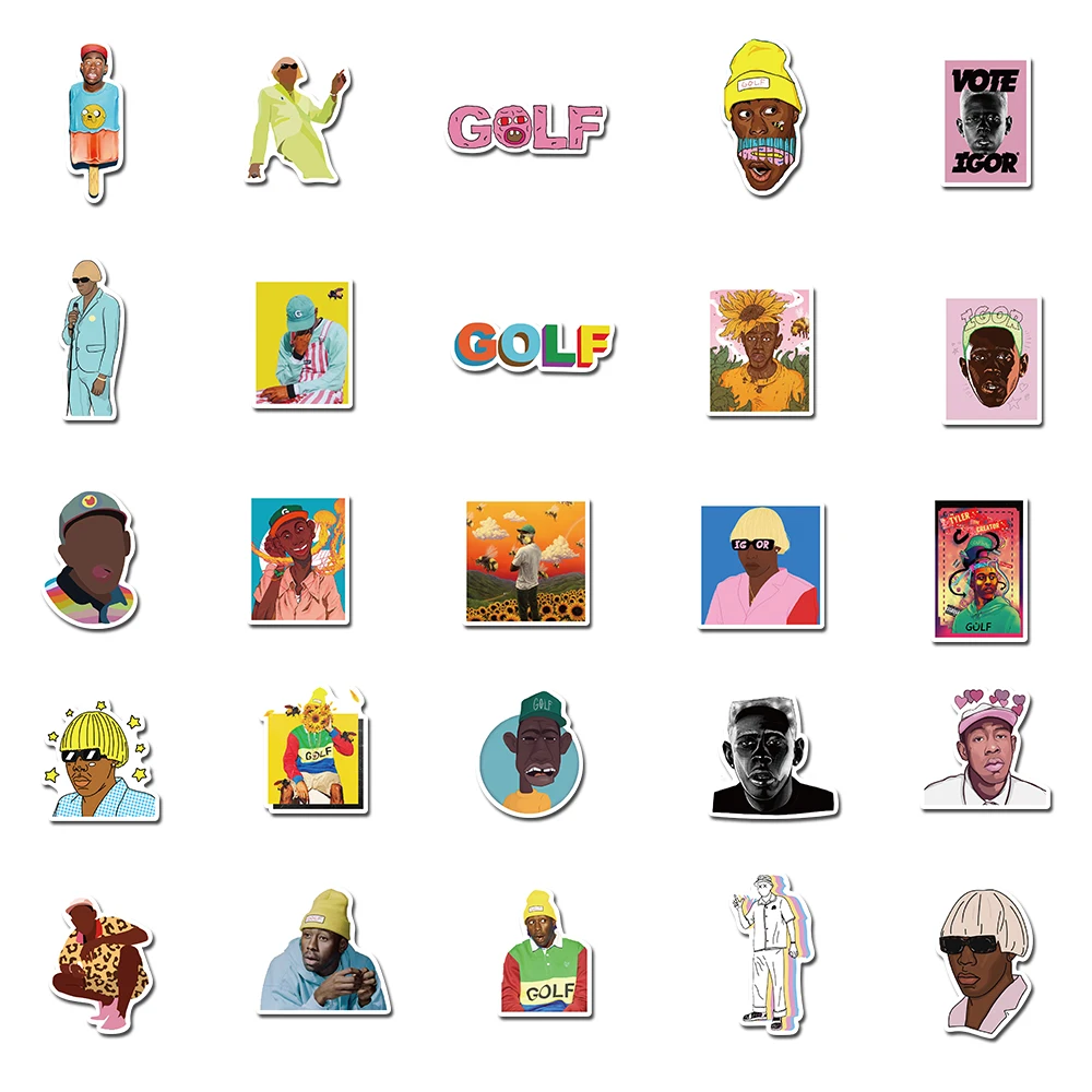 50pcs Pack Rapper Singer Tyler The Creator Portrait Stickers For ...
