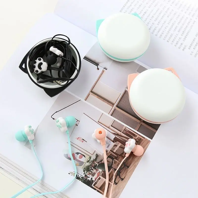 Cute In ear Earphone Kitten's Claw Creative Girl's Earplugs With Cute ...