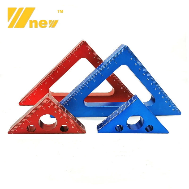 45 Degree Aluminum Alloy Angle Ruler Inch Metric Triangle Ruler ...