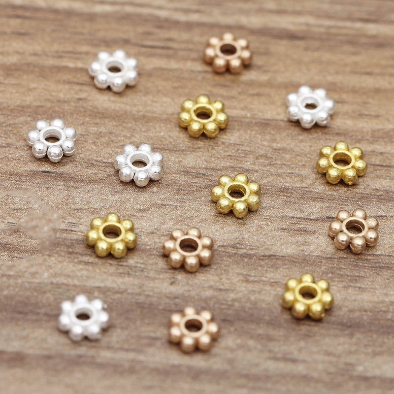 Flower Spacer Beads Jewelry Making | Silver Jewelry Spacer Beads ...