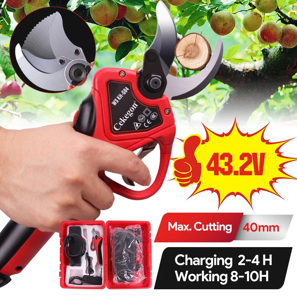 43.2V 40mm Electric pruning shears garden pruning machine electric ...