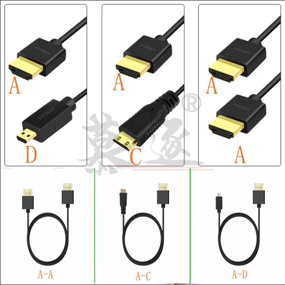 Cable hdmicable ultradelgado macho a Mini Micro HDMI, Cable OD 3,0 ...