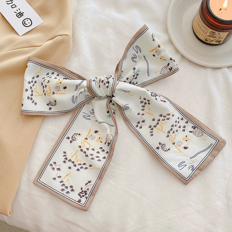 Elegant-French-Women-s-Hair-Scarf-Fashion-Printing-Hair-Ribbons-Scarf ...