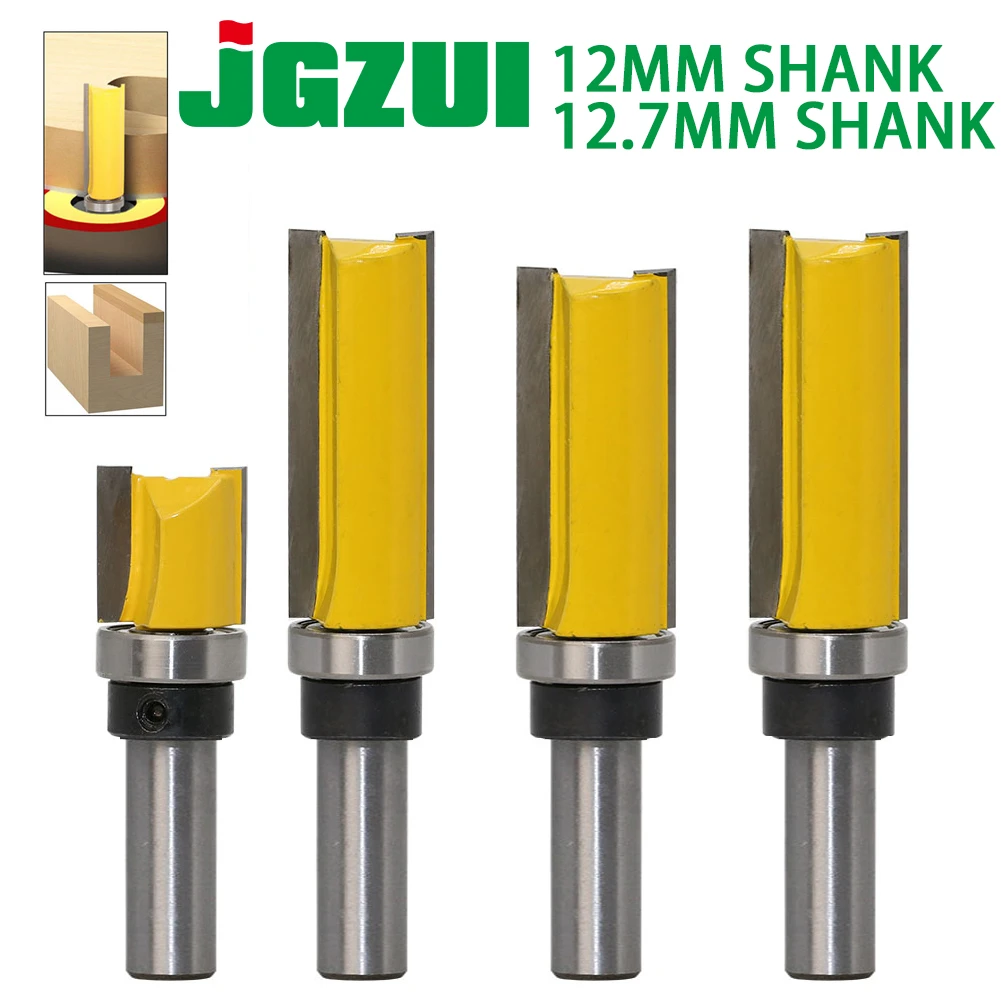 12mm&12.7mm Shank Template Trim Hinge Mortising Router Bit Straight End ...
