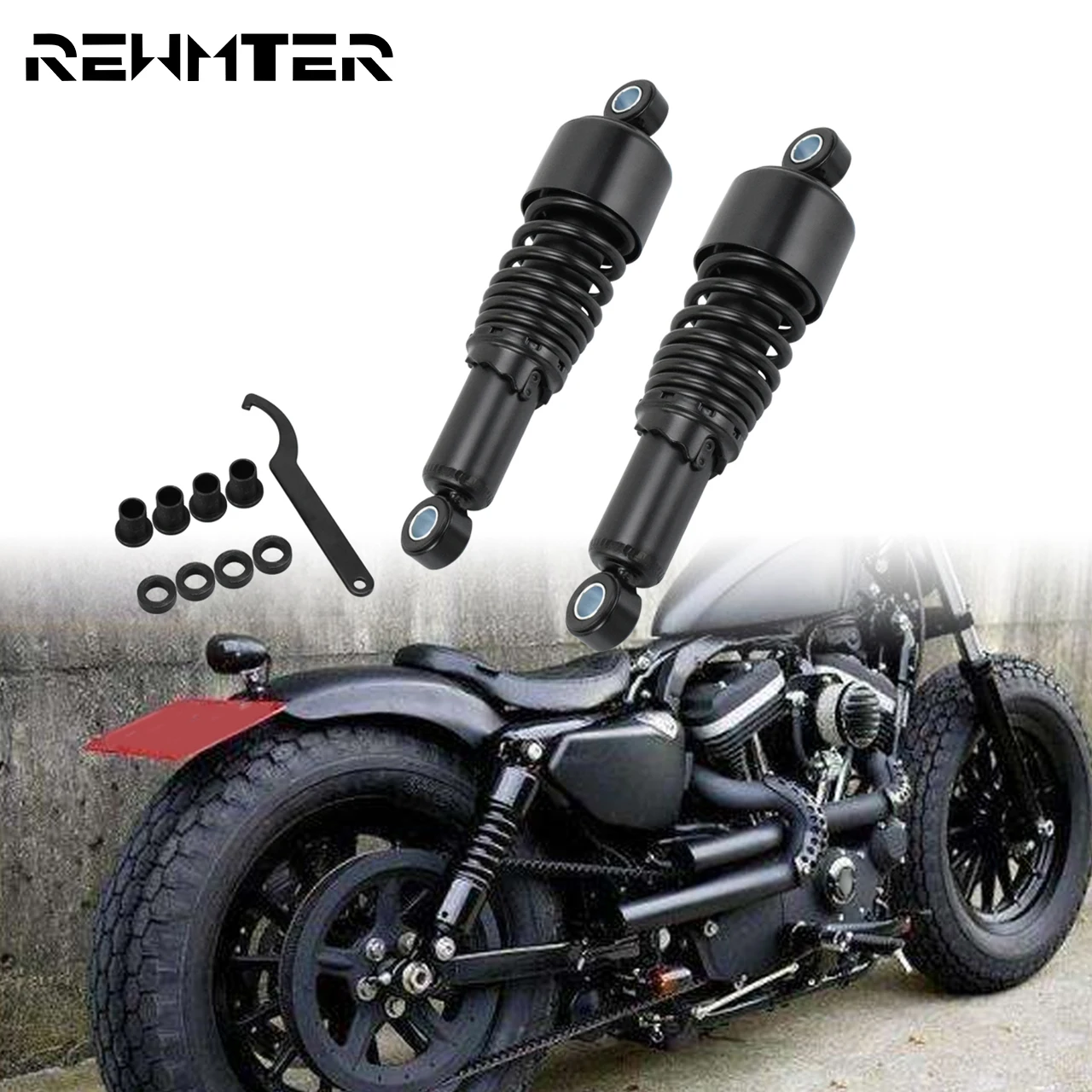 Motorcycle Universal 10.5" 267mm Rear Shock Absorbers Suspension ...