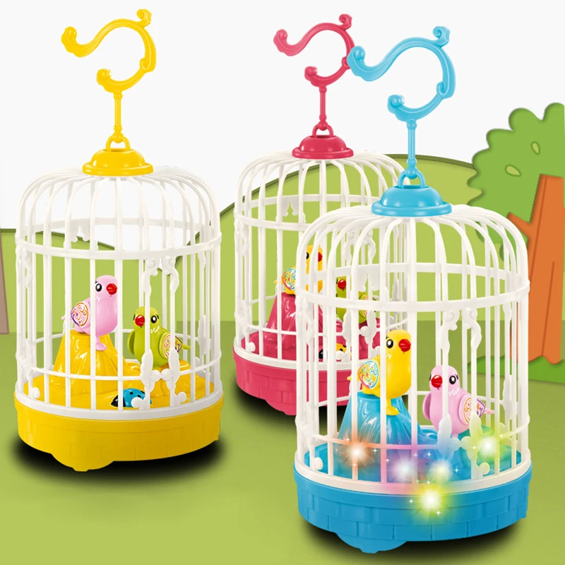 Children Simulation Bird Cage Toy Early Education Sound And Light Story ...
