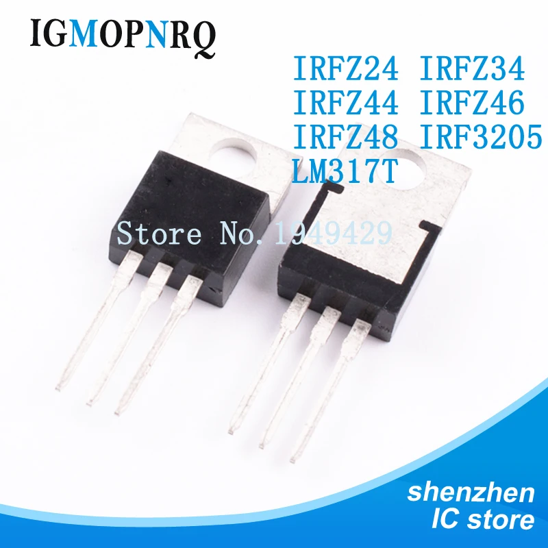 10pcs Irfz24 Irfz34 Irfz44 Irfz46 Irfz48 Lm317t Irf3205 Transistor To ...