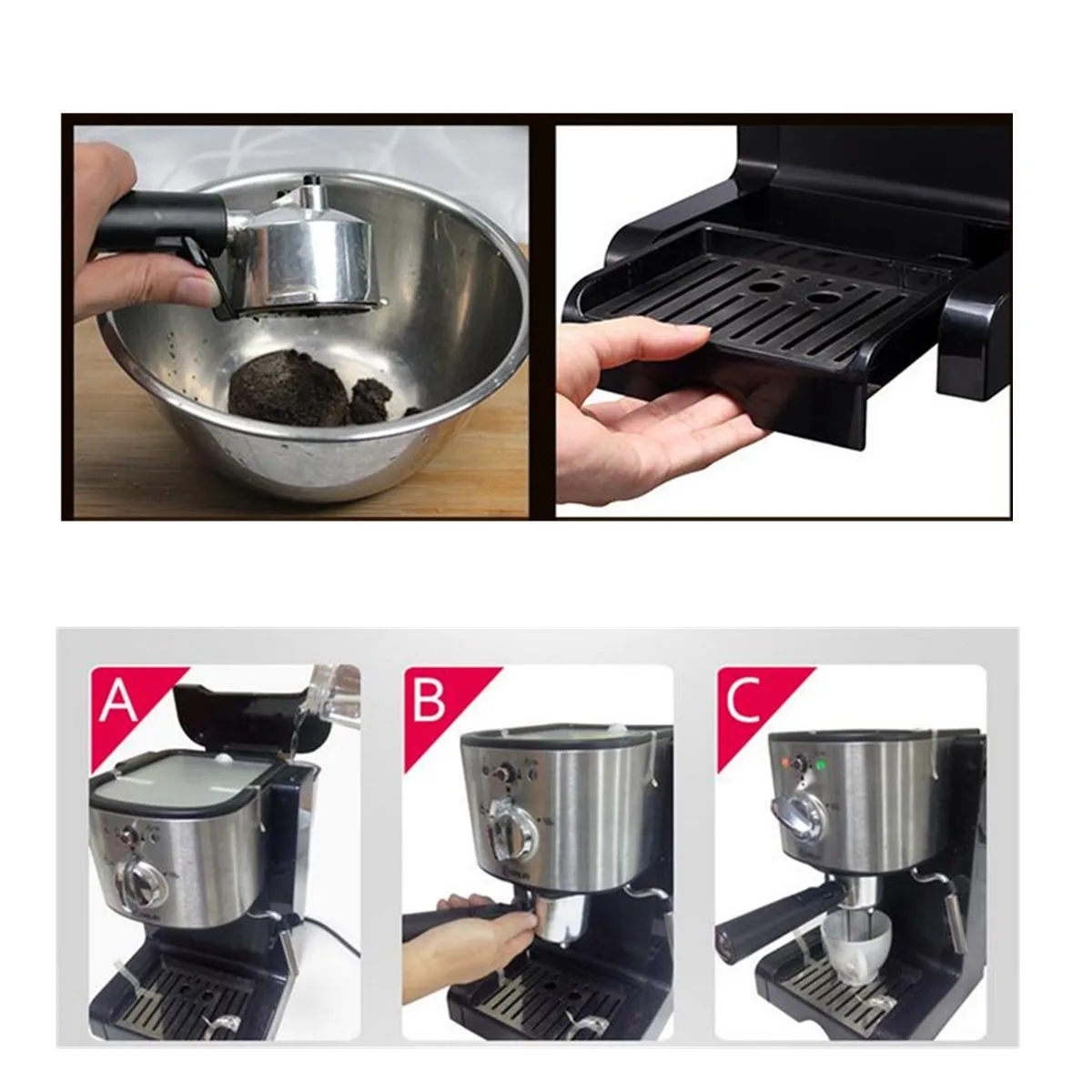 Semi Automatic Coffee Maker 3In1 Cafe Maker Machine Kitchen 1.5L ...