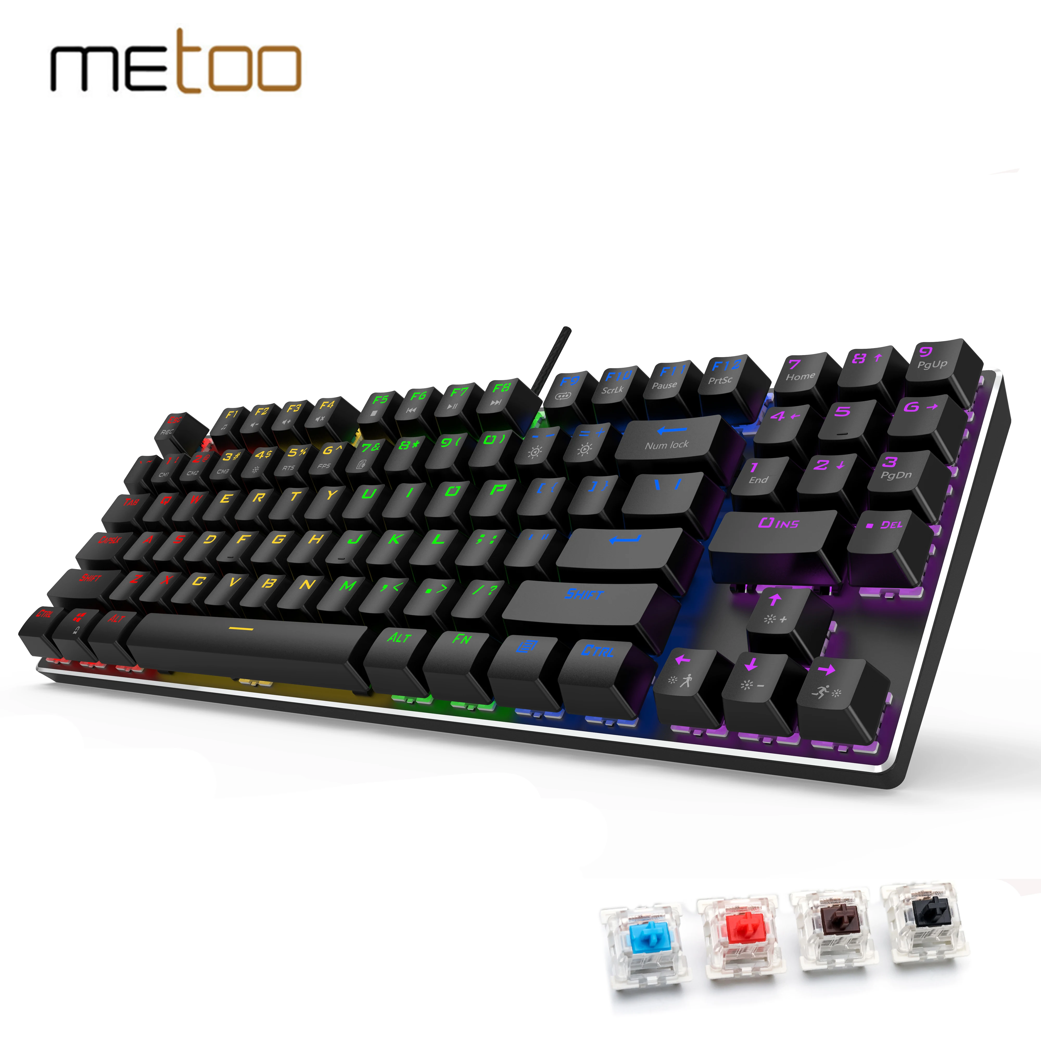 Metoo-89Key-Mechanical-Keyboard-USB-Wired-LED-Backlit-Gaming-Mechanical ...