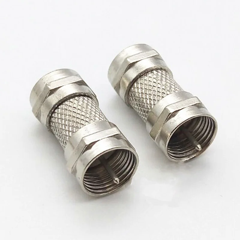5pcs-Silver-Zinc-Alloy-F-Type-Male-Plug-Connector-Socket-to-RF-Coax-TV ...