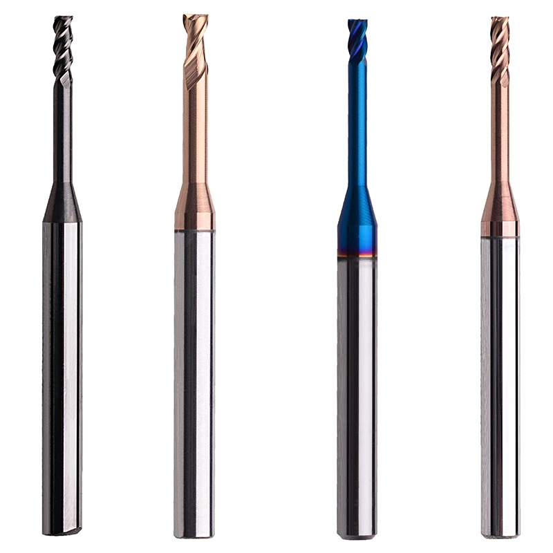 Hrc60 Precision Miniature Cnc Cutters Deep Groove Carbide End Mill Long ...