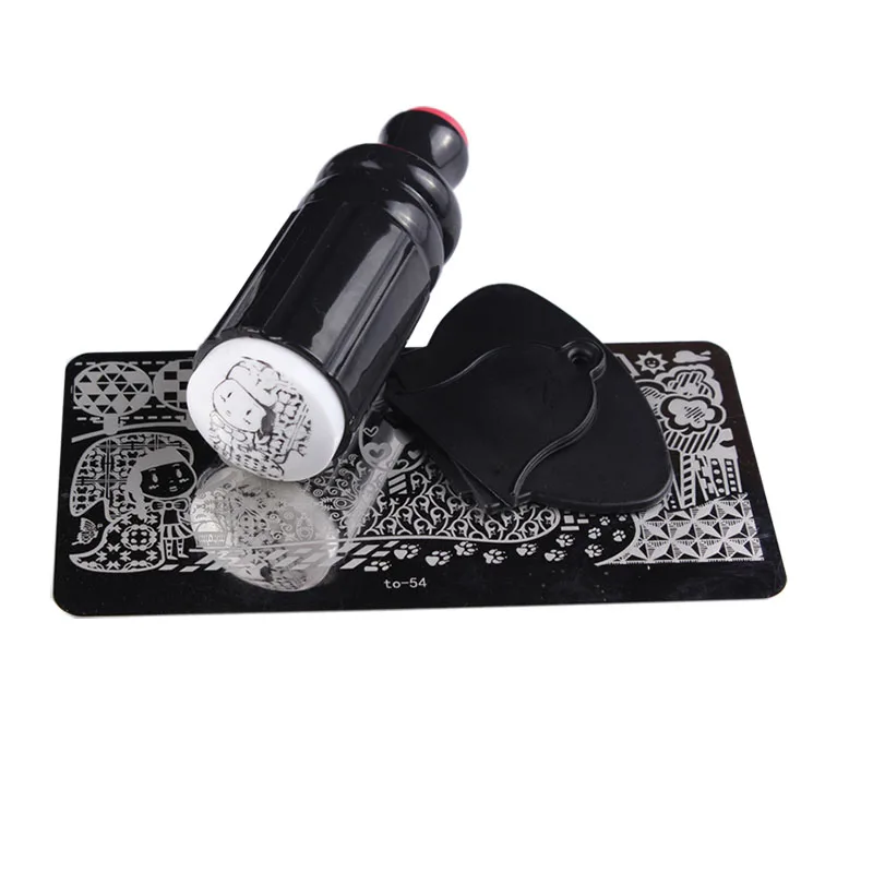 1 Stamper+2 Scraper Fashion Nail Art Tool Black Color Plastic Soft ...