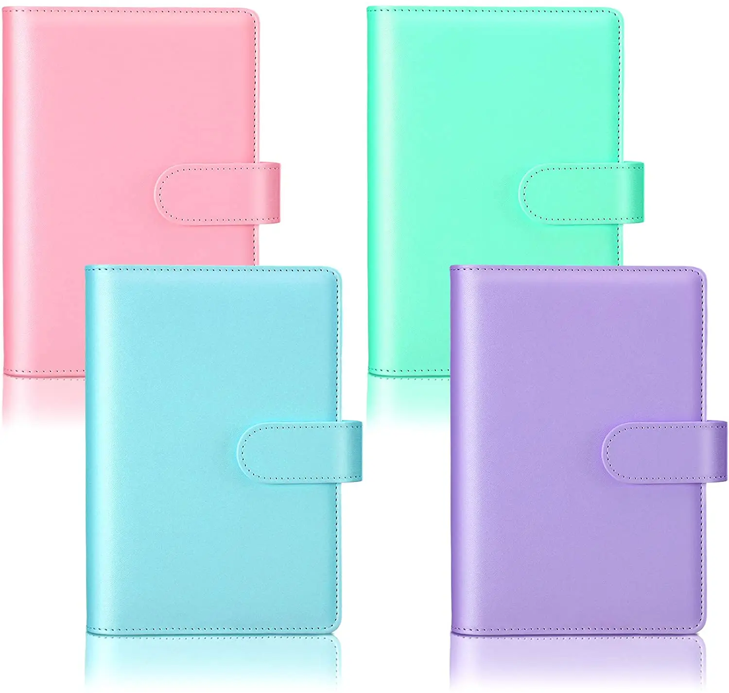 Blanc - Classeur en cuir PU A5 pour ordinateur portable, Classeur à 6 anneaux, Licence ...