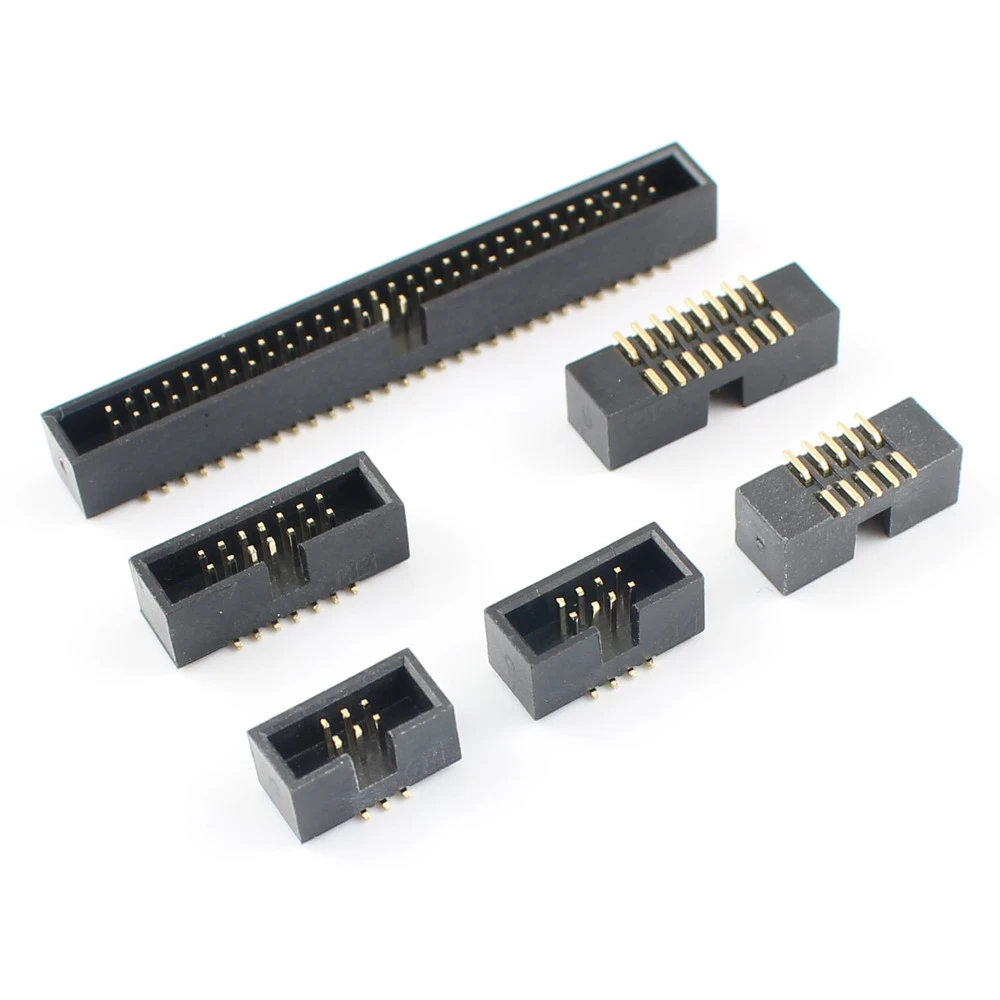 10pcs 1.27mm Pitch 6 8 10 14 16 20 26 30 34 40 50 60 Pin Smt Smd Male Shrouded Box Header Idc ...