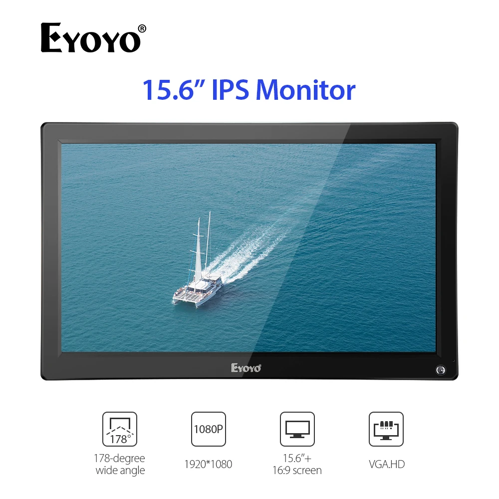 Eyoyo Em15c 15.6" Inch Ips Fhd 1920x1080 Hdmi Bnc Cctv Moniteur Monitor ...