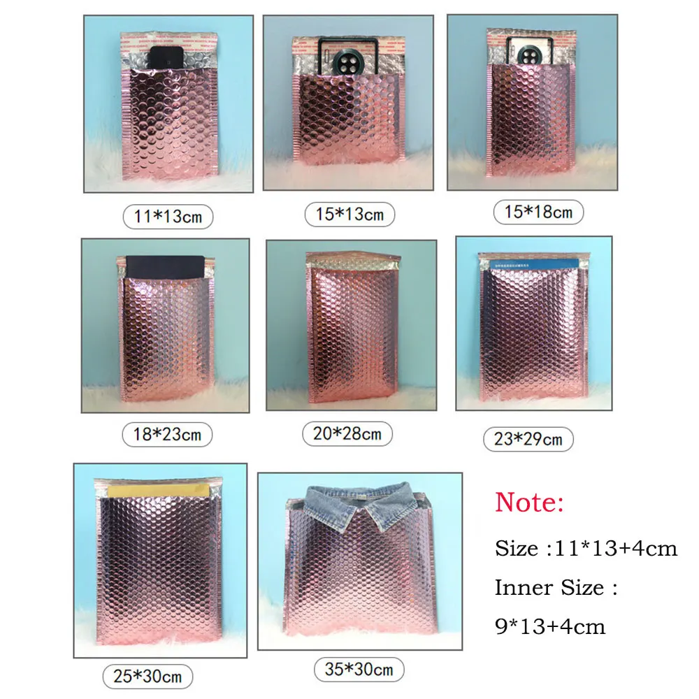 50PCS-Lot-Rose-Gold-Plastic-Storage-Bags-with-Bubble-Envelopes-Aluminum ...