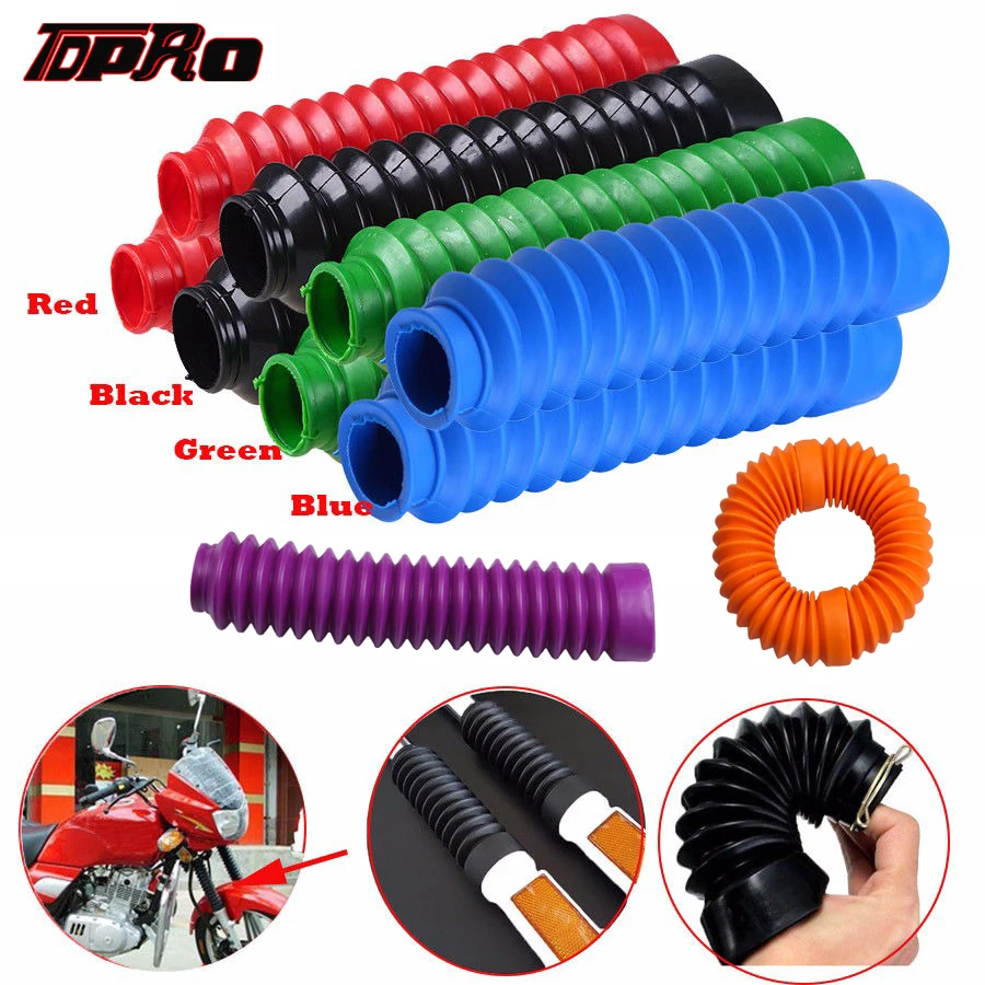 TDPRO Universal Motorcycle Rubber Protector Front Fork Gaiters Dust ...