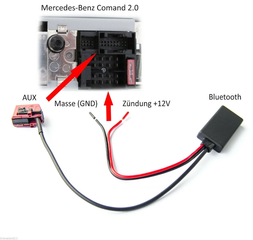 Bluetooth Adapter Aux In Audio 18 Pin For Mercedes Benz A-class C-class ...