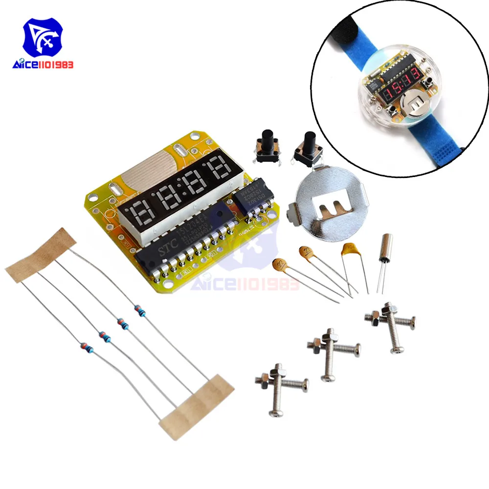 diymore-Digital-Watch-Electronic-Clock-Kit-Single-chip-LED-Watches ...