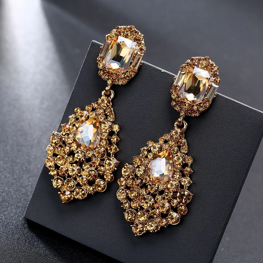 Свадебные серьги для женщин, роскошные ювелирные изделия, модные серьги ...