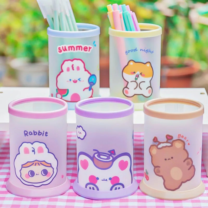 Cartoon-Creative-Round-Folding-Pen-Holder-Small-Fresh-Ins-Stationery ...