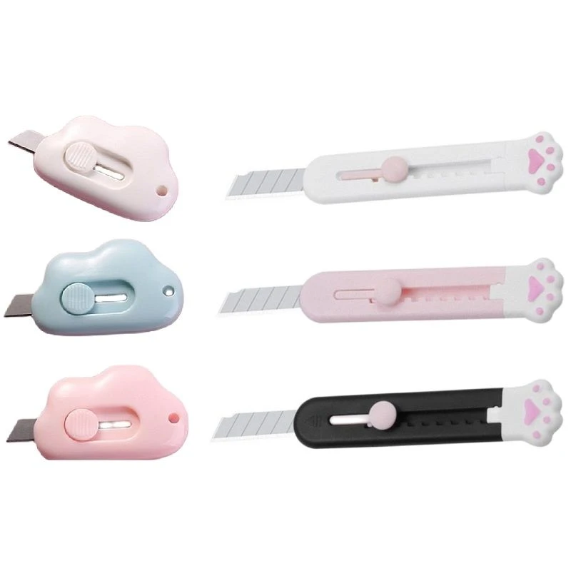 Colorful Kawaii Mini Pocket Cat Paw Art Utility Knife Express Box Knife ...