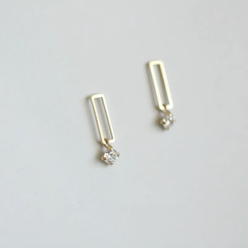 9k Solid Gold Stud Earrings | Gold Bar Earrings Stud | 9 K Gold Stud ...
