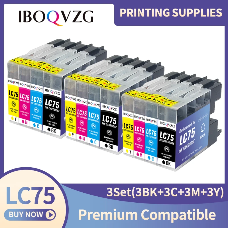 IBOQVZG Compatible Ink Cartridge For LC12 LC40 LC71 LC73 LC75 LC400 ...