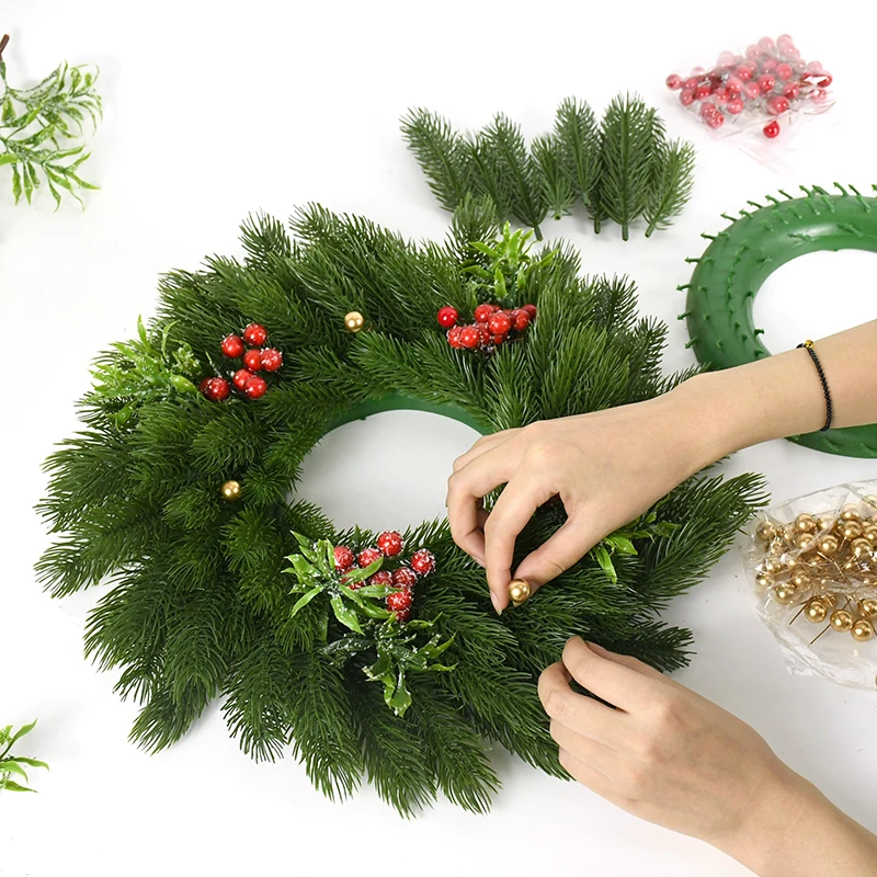 Diy Kerst Krans Houder Kunstmatige Dennennaald Plastic Groene Krans ...