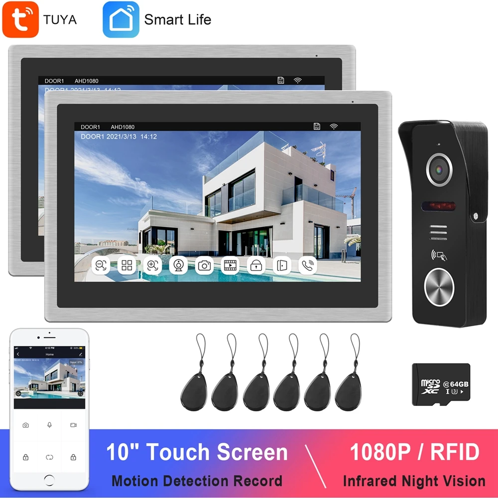 Multi Monitors Wifi Video Intercom Apartment 10 Inch Color - AliExpress