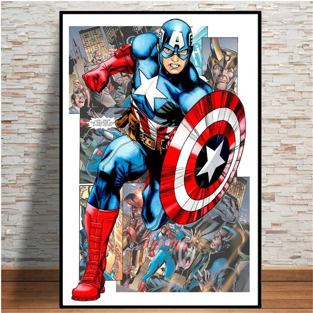 Marvels Cartoon Superhero's Posters Printed on Canvas • CanvasPaintArt