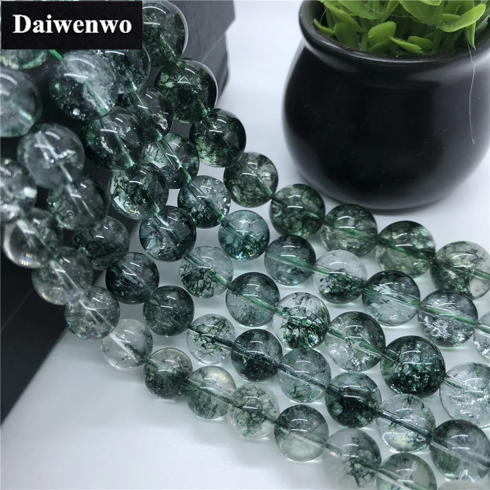 Green-Phantom-Crystal-Beads-6-14mm-Round-Natural-Loose-Stone-Bead-Diy ...