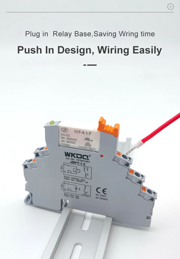 5Pcs BPT1.5 Wire Connector Push-in Base Module Plug-in Relay 24V Three ...