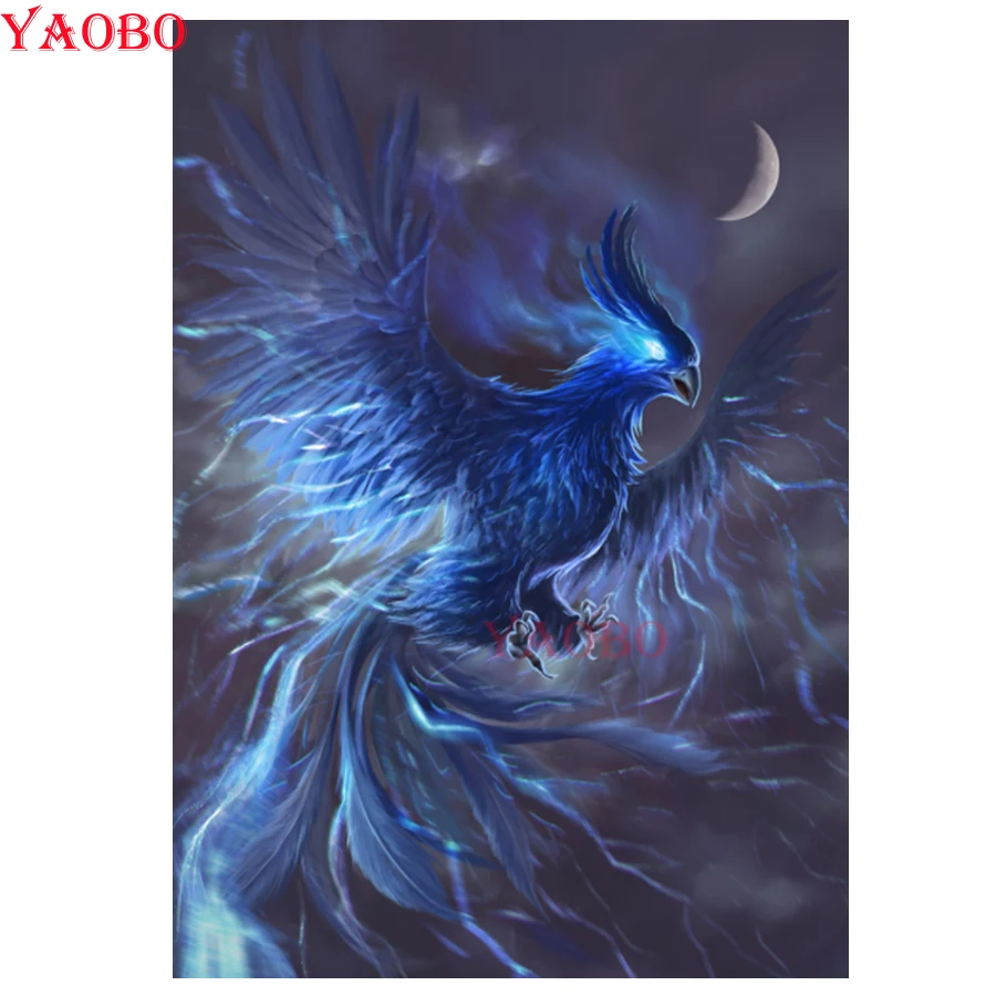 Blue Phoenix Bird Drawing