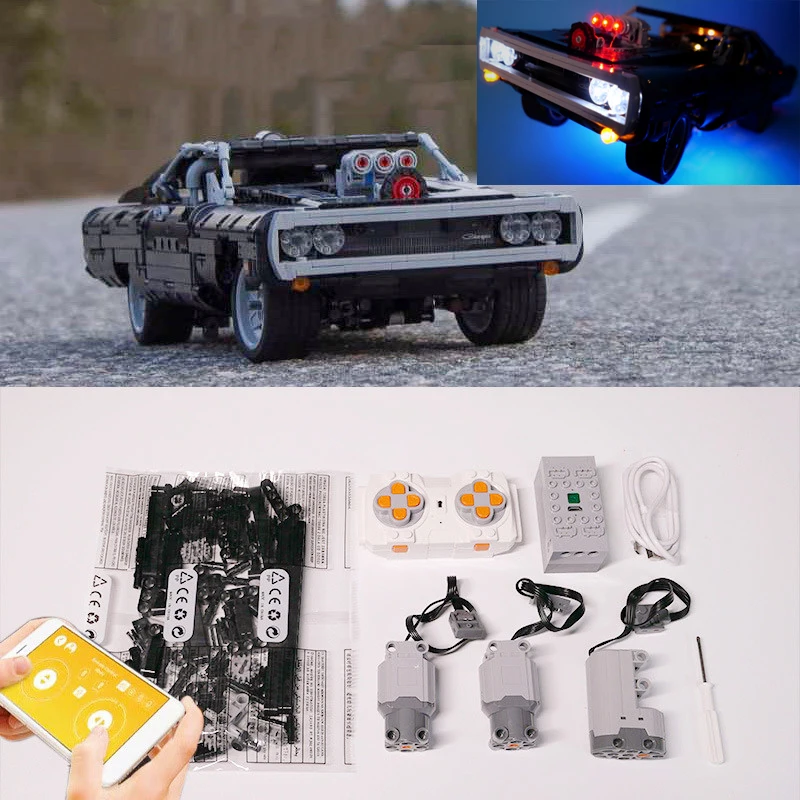 High tech Car Bricks Doms Dodged Charger 42111 Model Building Blocks ...