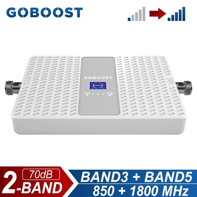 Goboost repetidor de sinal de rede celular, dual band, 850 mhz, 3g, 4g, amplificador de sinal de ...